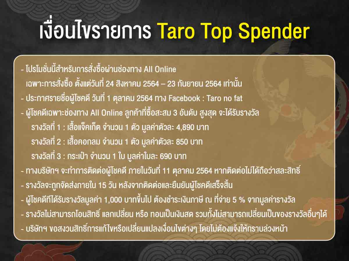 Top Spender ทาโร่แจกจริง | AllOnline